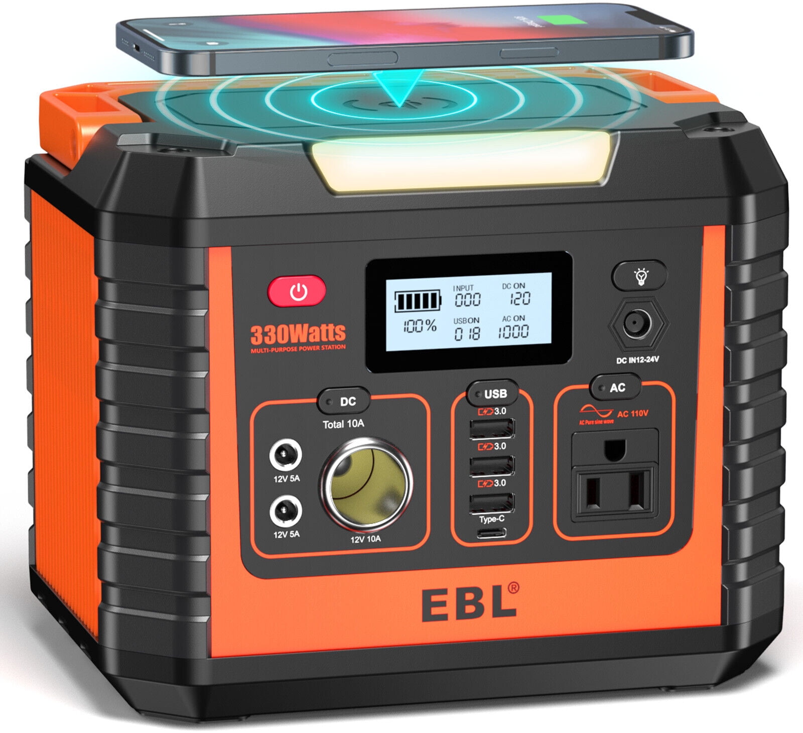 EBL 330W Portable Power Station, Eco-Friendly Solar Generator Backup Battery for Camping ...
