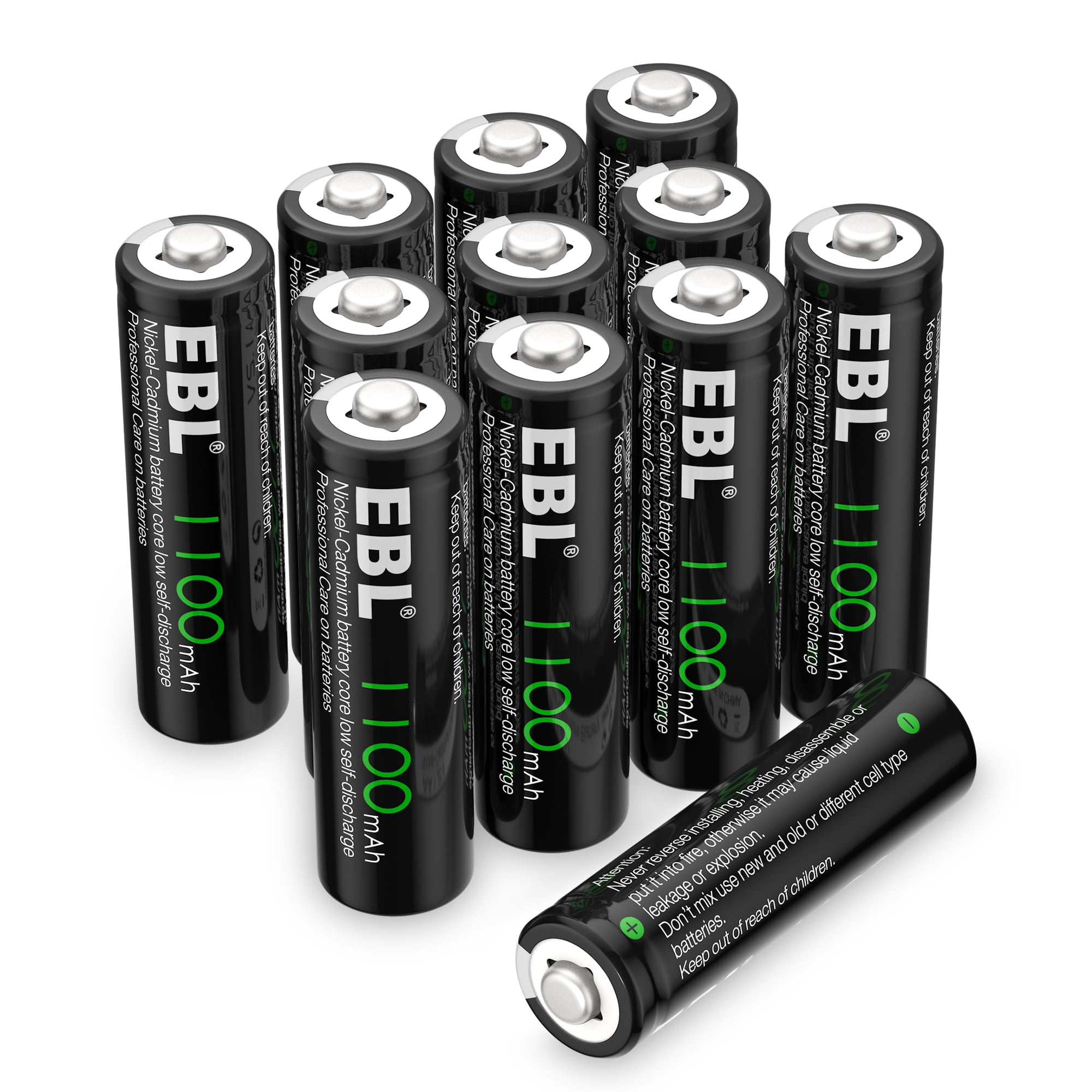 EBL 12pc AA 1100mAh Rechargeable Batteries Set, Perfect for Solar ...