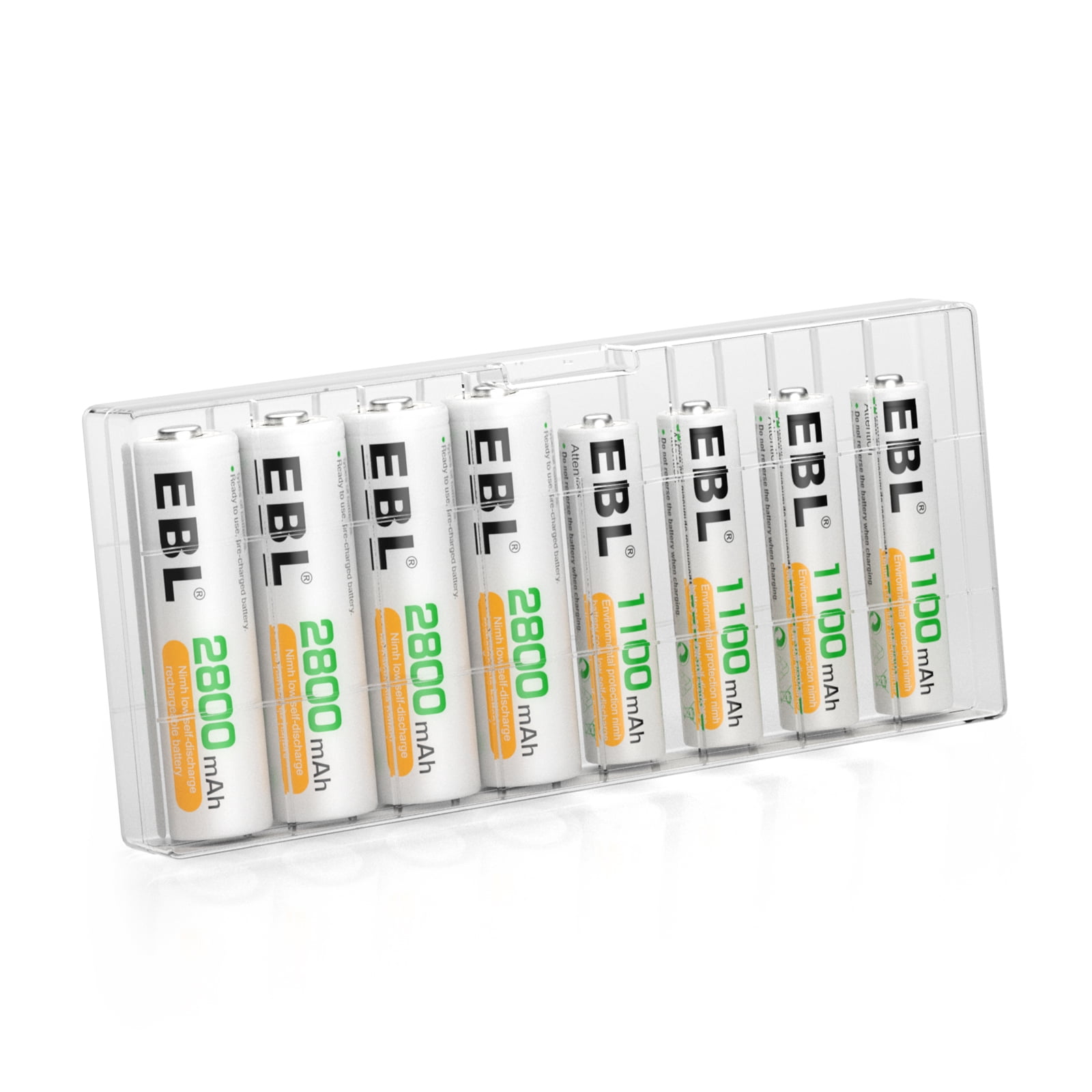 EBL Rechargeable AA Batteries 2800mAh + AAA Rechargeable Batteries ...