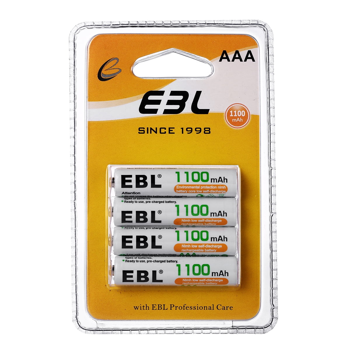 EBL Rechargeable AAA Batteries, 1100mAh Ni-MH 1.2V, 4 Pack, Reliable ...