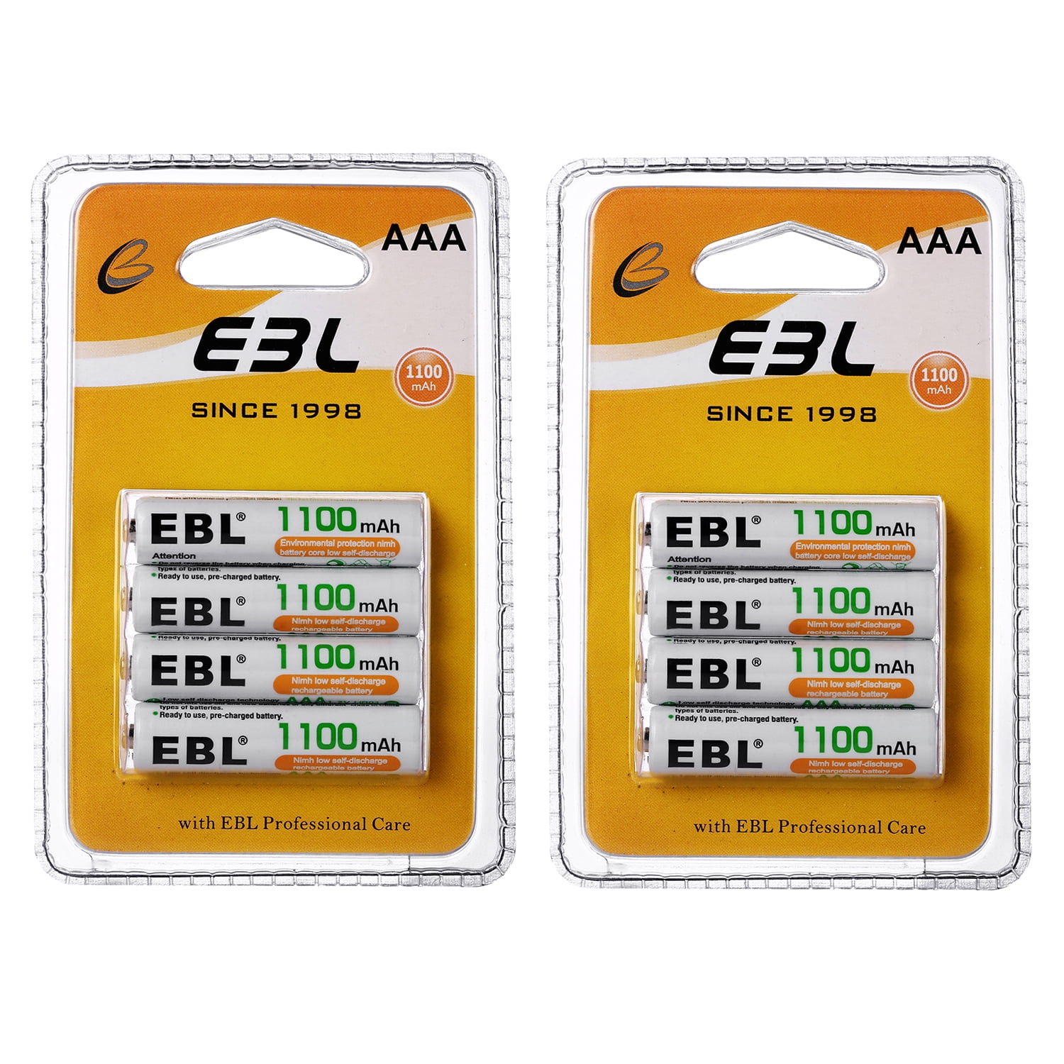 EBL Rechargeable AAA Batteries 1100mAh Ni-MH Triple A Batteries,1.2V ...