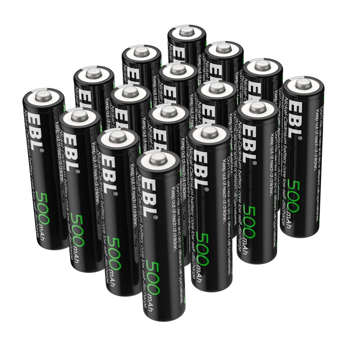 EBL Rechargeable AAA Batteries 500 mAh Nicd 400 Pack High Capacity ...