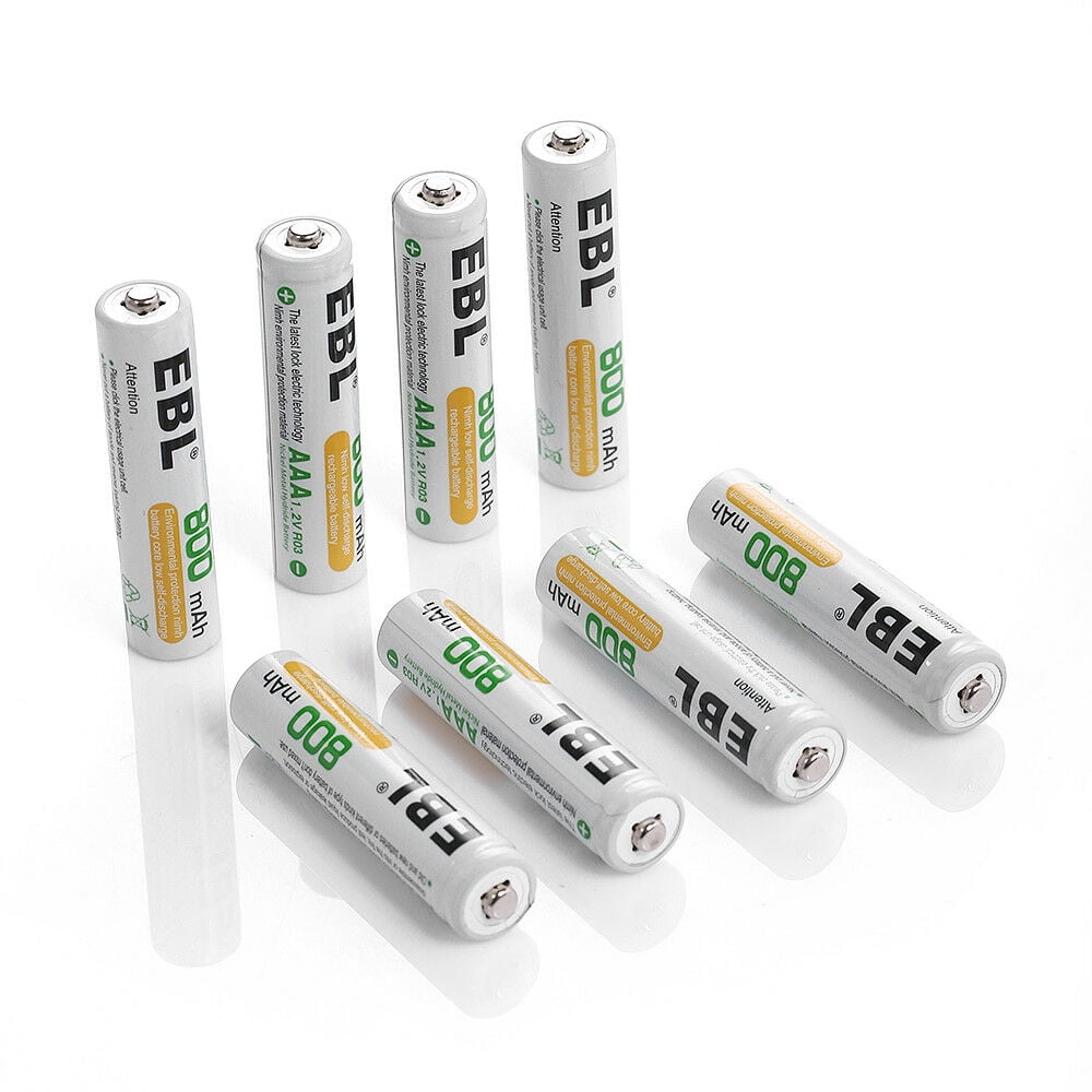 EBL Rechargeable AAA Batteries, 800mAh NiMH Precharged Home Basic ...