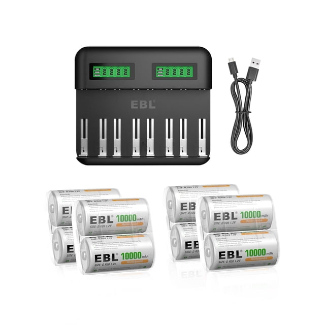 EBL Rechargeable D Batteries for Office Breakroom Devices - Walmart ...