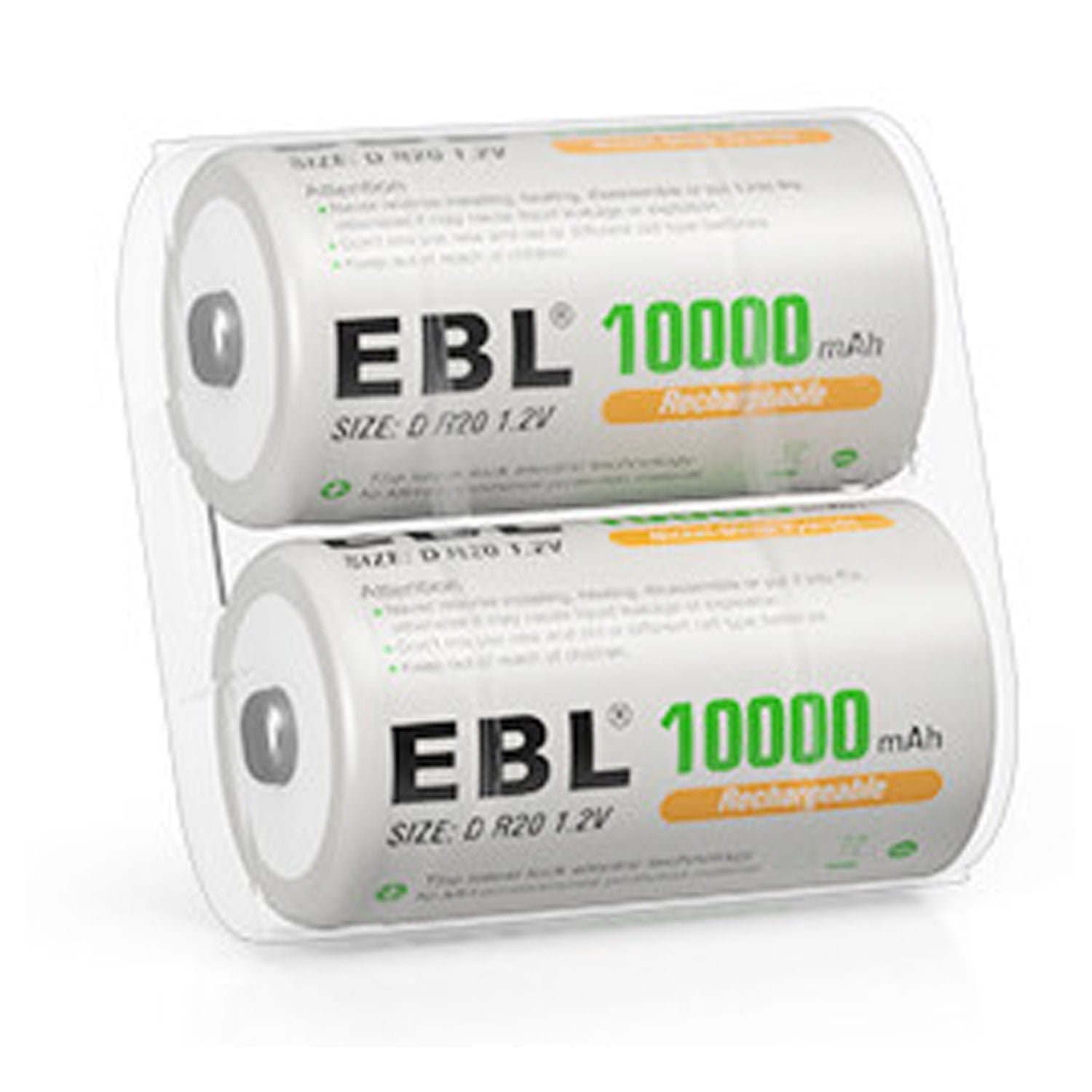 EBL Rechargeable D Batteries (4 Pack), D Cell Batteries 10000mAh Nimh 1 ...