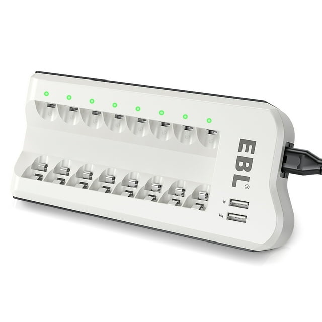 EBL Smart 8 Bay Battery Charger for AA AAA NiMH NiCD Rechargeable ...