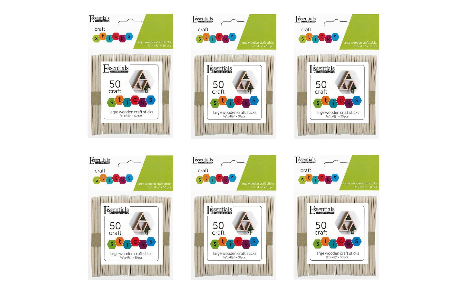 EBL Wood Craft Sticks .63x4.5" 6 packs of 50pc - Walmart.com