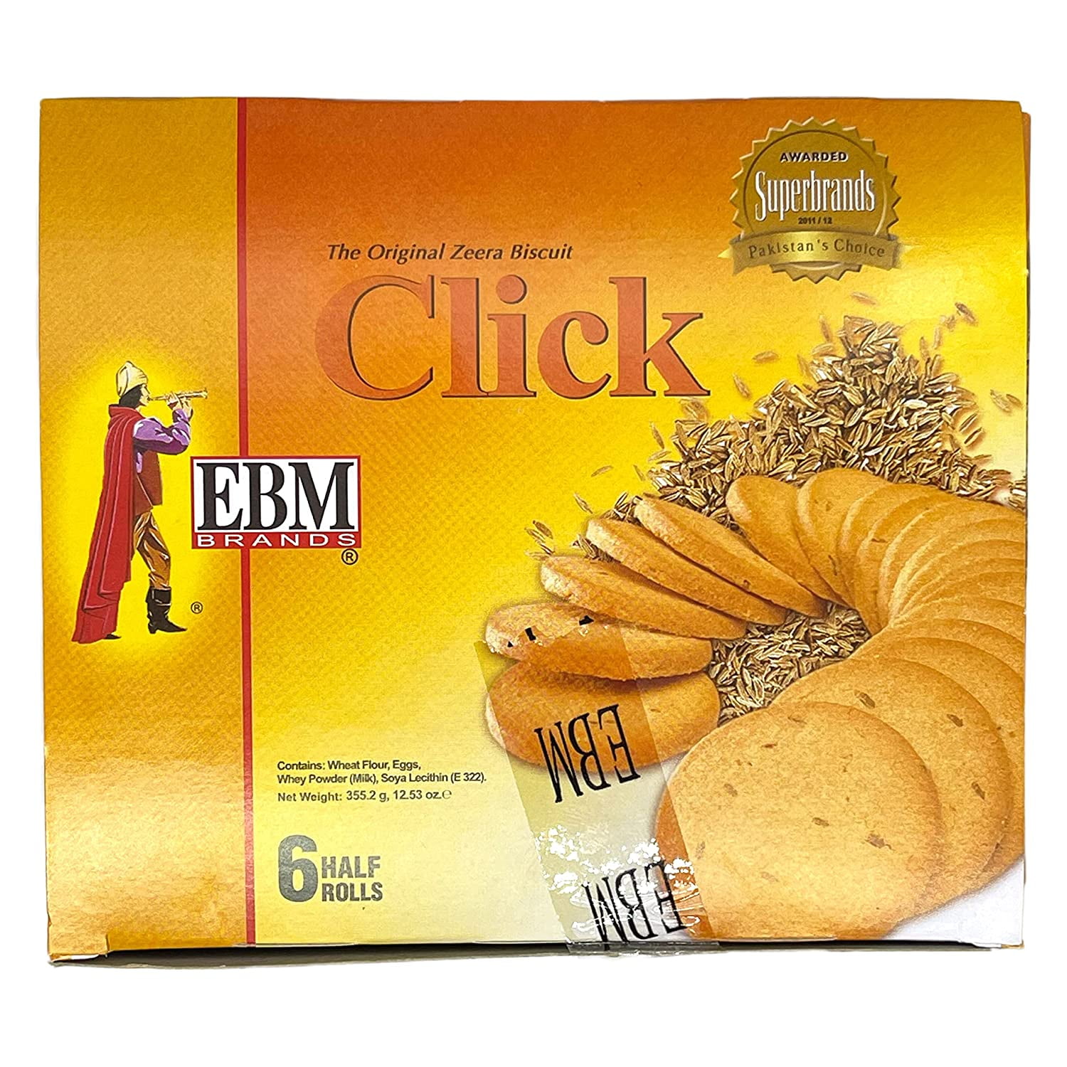 EBM - Click 6 Half Rolls, The Original Zeera Biscuit (Pack of 6) 59.2g ...