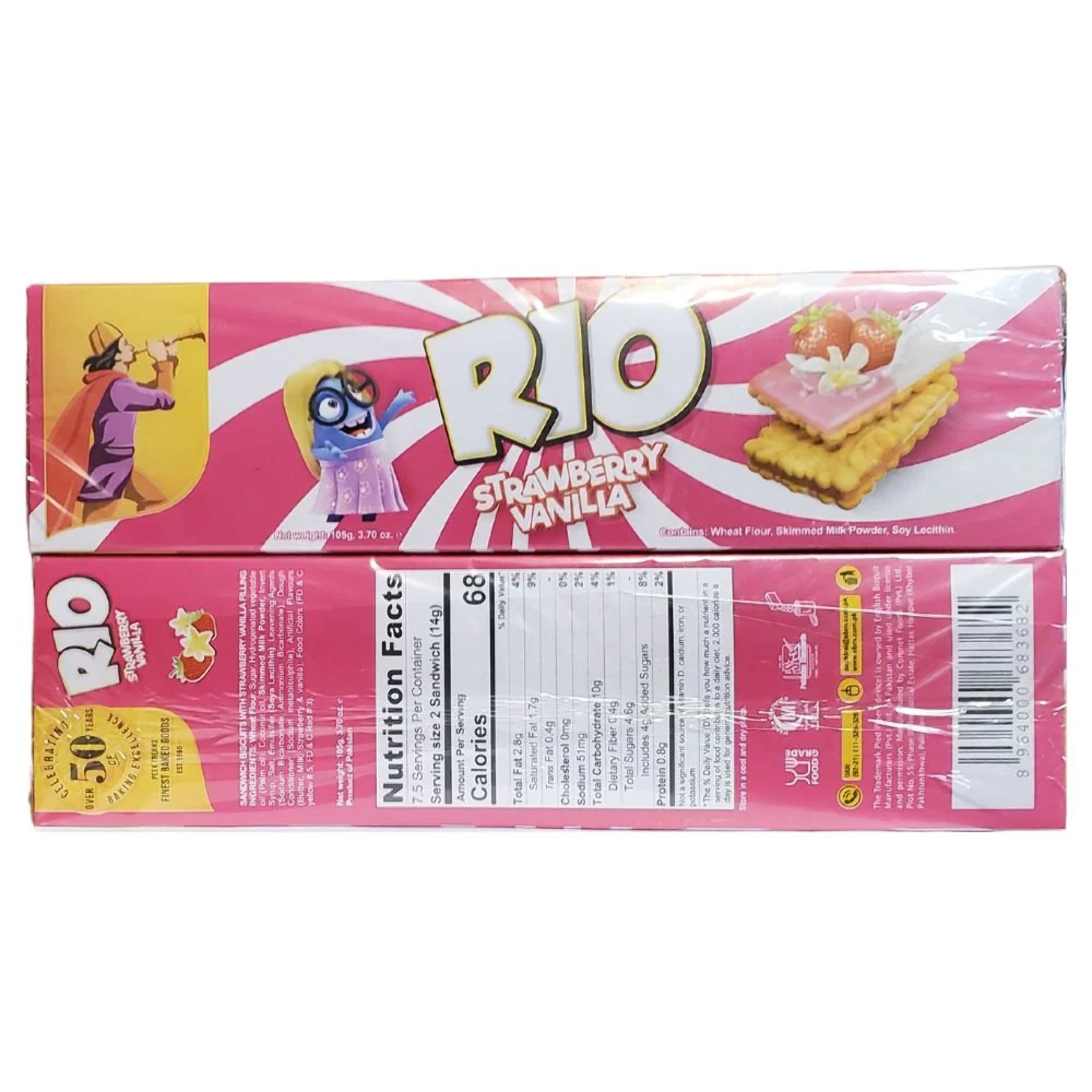EBM Rio Strawberry And Vanilla Biscuit 105g (Pack of 24) - Walmart.com