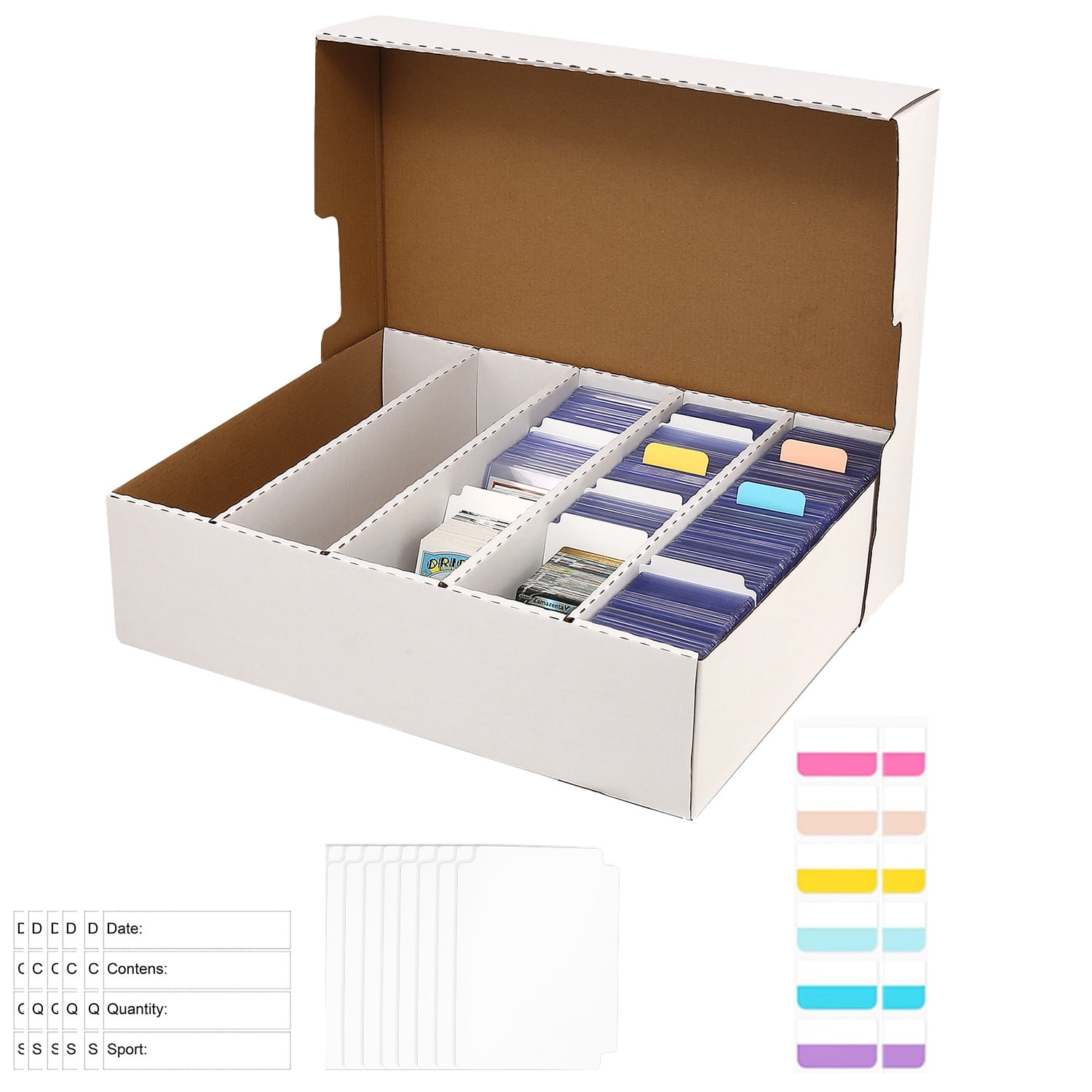 EBOAUSI Trading Card Storage Box, 5 Row, Holds 3950-Count Cards ...