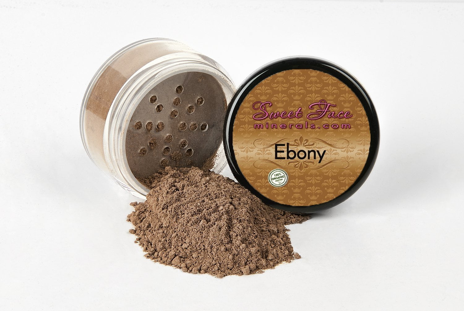 Sweet Face Minerals (Ebony) (5gm Jar) FOUNDATION Mineral Makeup with ...