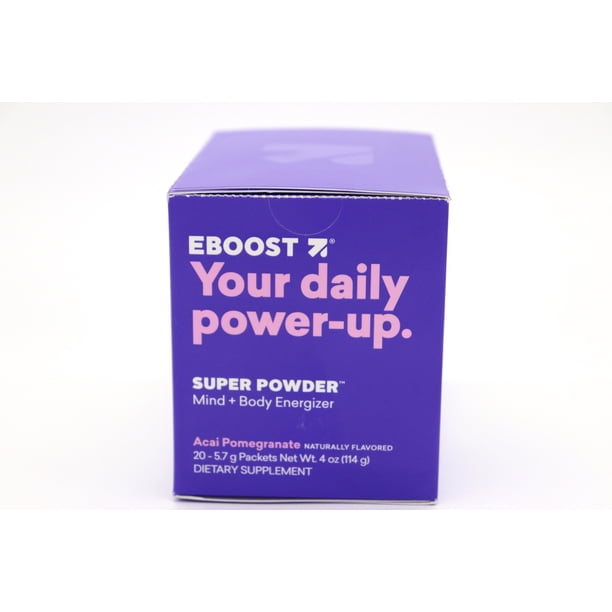 EBOOST Super Powder, Energy + Vitamins, Acai Pomegranate 20 Count ...
