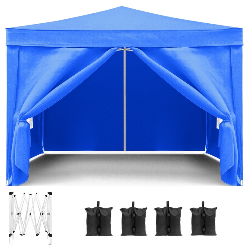 EBQOSK 10'x10' Folding Canopy with 4 Removable Sidewalls Outdoor Event ...