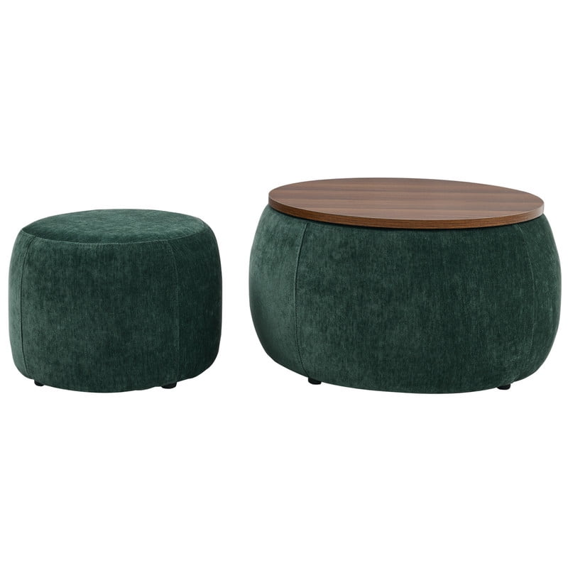 EBQOSK 2 in 1 Round Storage Stool with Drum Footstool, 25"X25"X14.7 ...
