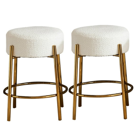 EBQOSK 24 Inch Bar Stools Set of 2, Modern Upholstered Bar Chair with ...