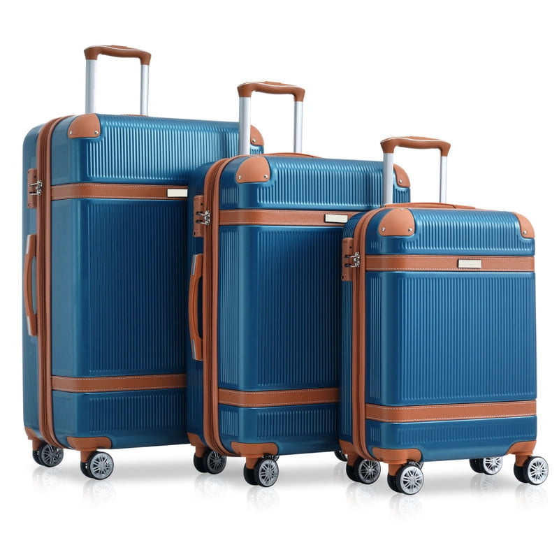 EBQOSK 3PCS Carry on Luggage Set with 360° Spinner Wheels and TSA Lock ...