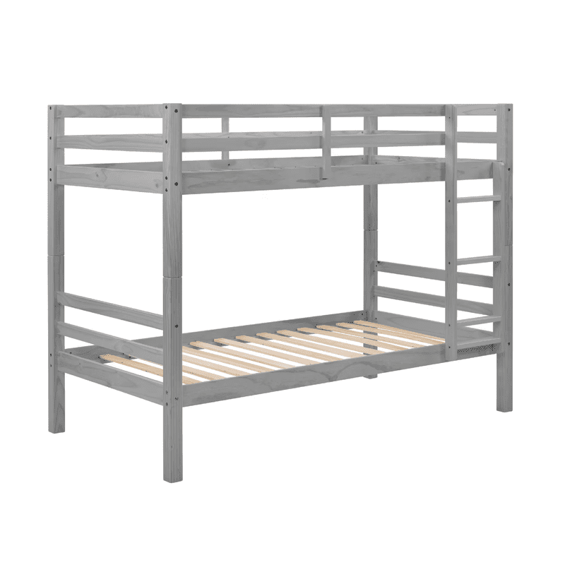 EBQOSK Bunk Bed with Thick Posts,Wooden Bunk Bed with High Guardrail ...