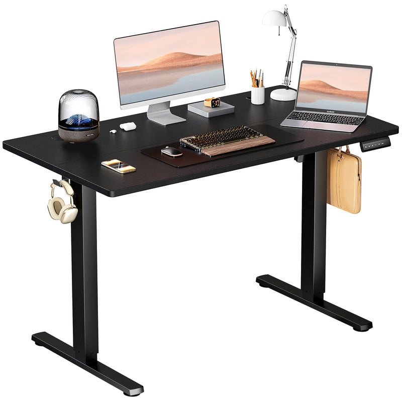 EBQOSK Ergonomic Height Adjustable Table with T-Shaped Metal Bracket ...