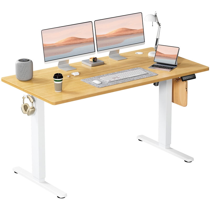 EBQOSK Ergonomic Height Adjustable Table with T-Shaped Metal Bracket ...