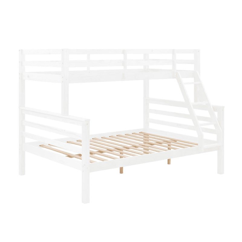 EBQOSK Full over Full Bunk Bed with Thick Posts,Wooden Bunk Bed with ...