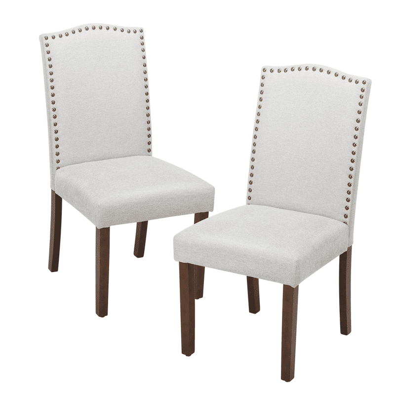 EBQOSK Modern Armless Dining Chairs with Upholstered Fabric,Nailhead ...