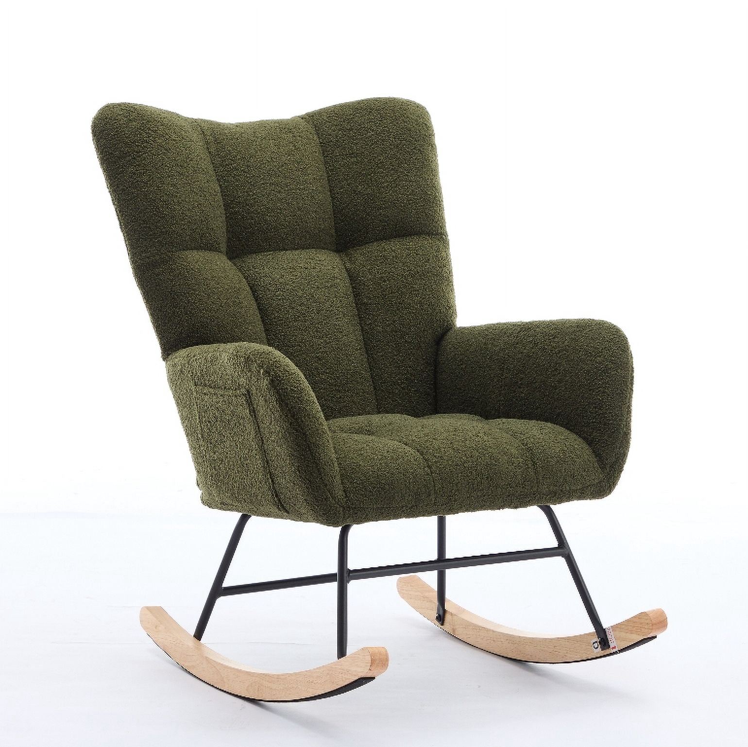 EBQOSK Modern Nursery Rocking Chair Upholstered Glider Chair with High ...