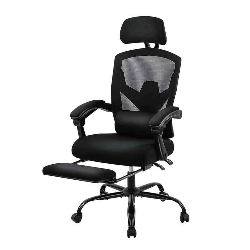 EBQOSK Retractable Footrest Ergonomic Swivel Office Chair with Lumbar ...