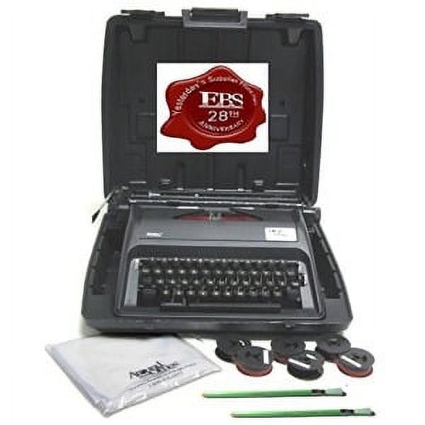 EBS Portable Typewriter w/Hard Carry Case, Cover, 3 Ribbons & 2 Stick ...