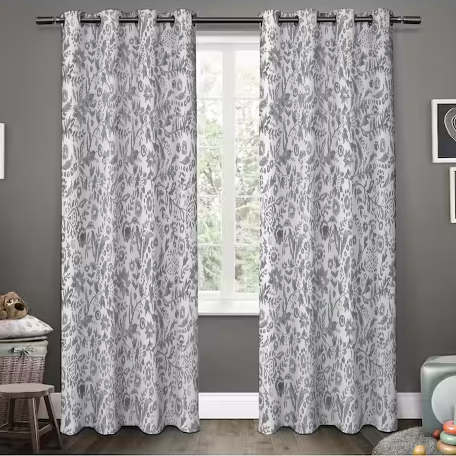 EBSTL Watercolor Printed Blackout Room Thermal Insulated Energy Saving ...