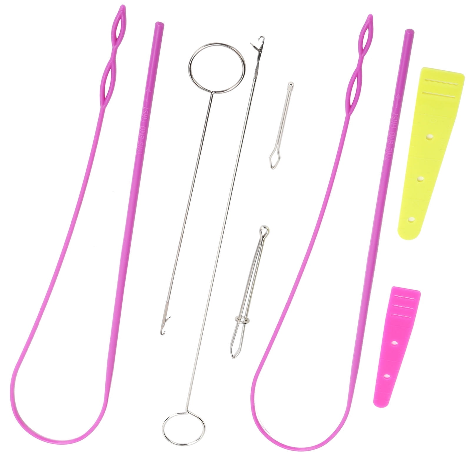 EBTOOLS 9x Drawstring Threader Kit Sewing Loop Turner Hook And Tweezers ...