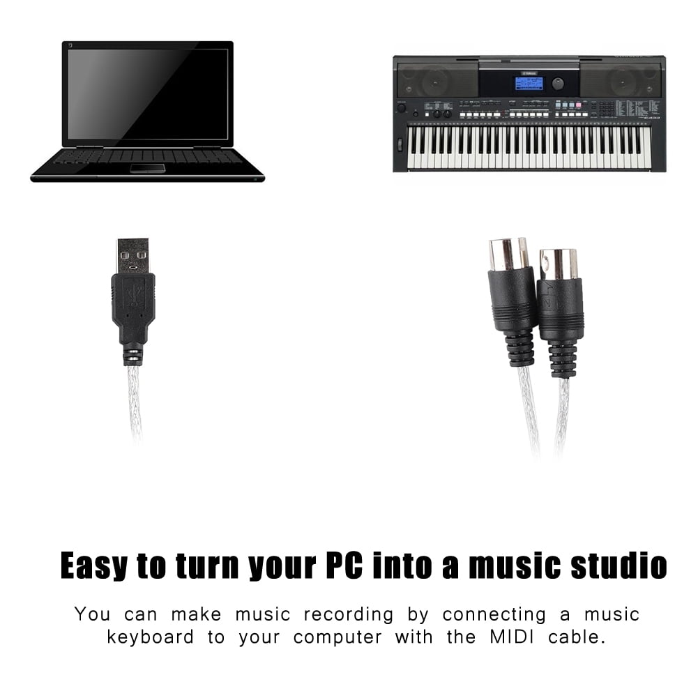 EBTOOLS MIDI To USB Cable, Interface Adapter MIDI Cable, For True Plug ...