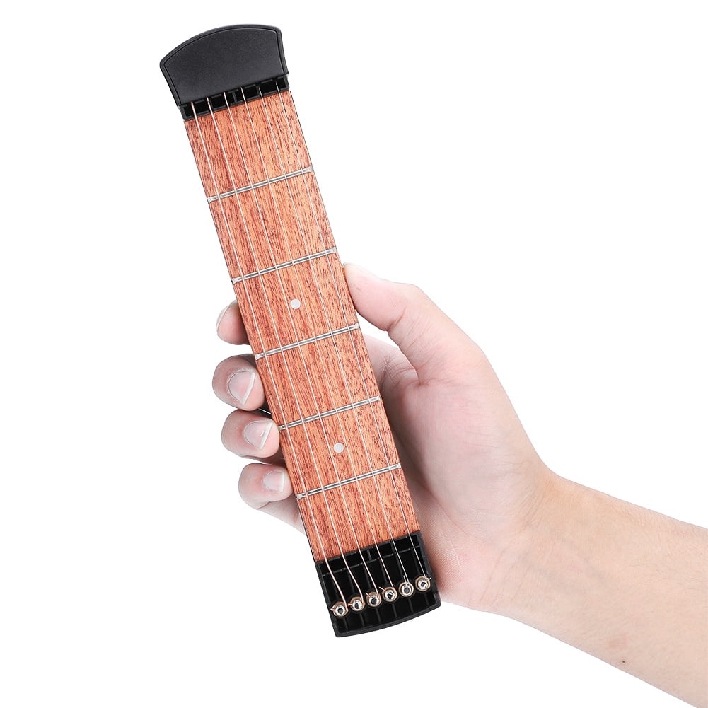 EBTOOLS Mahogany 6 Fret Guitar, Pocket Guitar, For Training Beginner ...