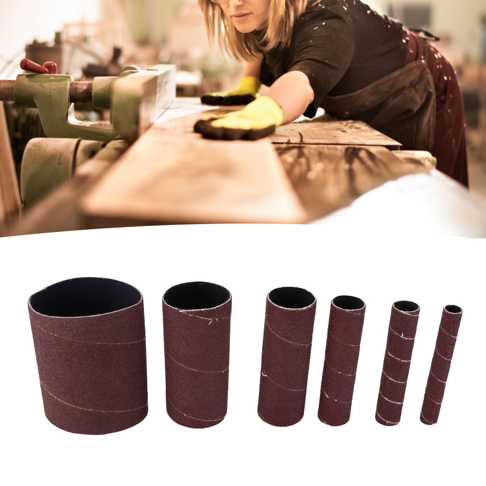 EBTOOLS Sandpaper Circle,6Pcs Sandpaper Sandpaper Roll Sanding Sleeves ...