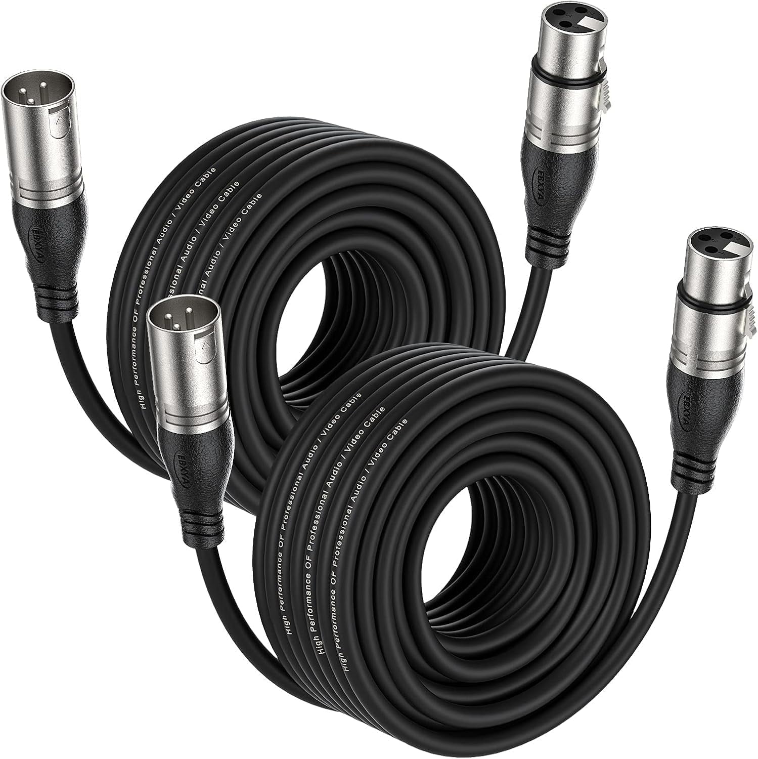 EBXYA 100ft XLR Cable 2-pack,Stadium-Grade Balanced Audio Cable,2.8dB ...