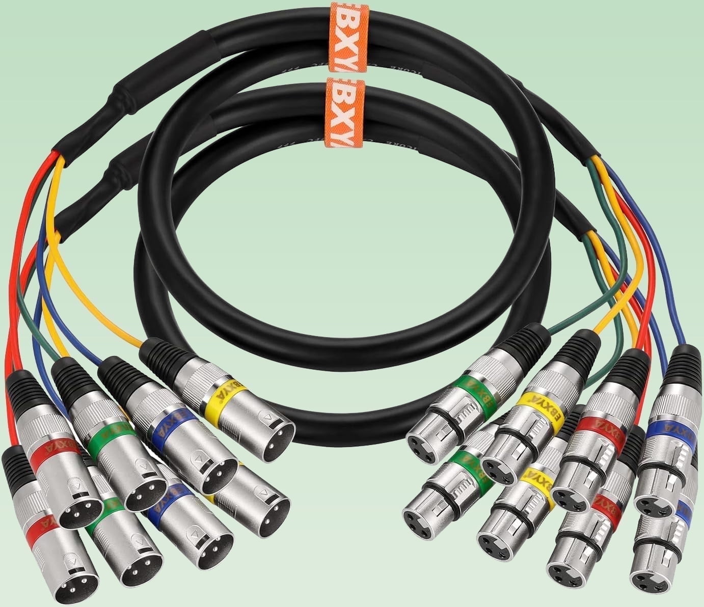 EBXYA 2-Pack 4-Channel XLR Snake Cable 3ft - Color-Coded Studio Pro ...