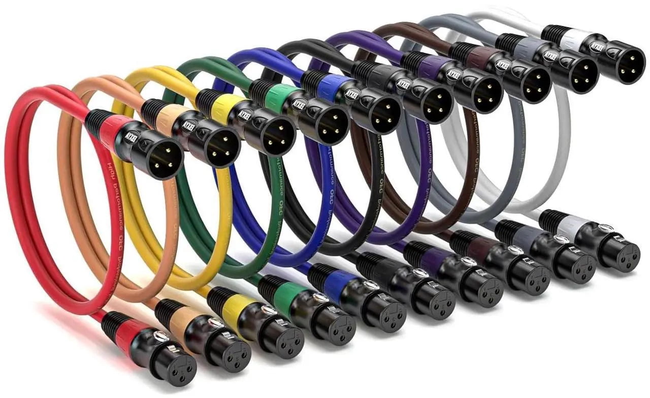 EBXYA XLR Cables 10-Pack 2ft, Color-Coded Short Patch & Tangle-Free for ...