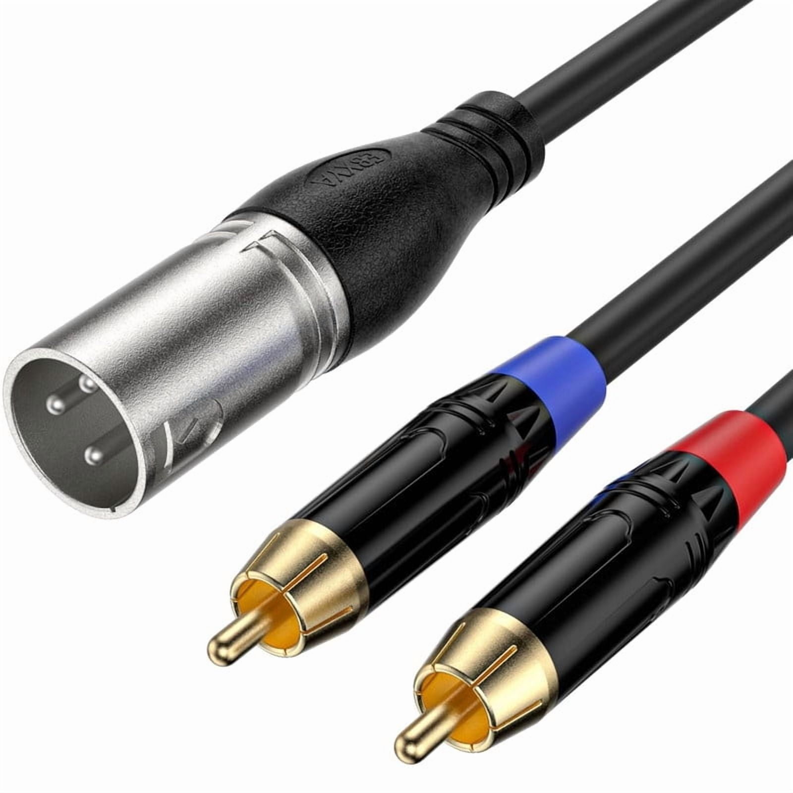 EBXYA XLR to Dual RCA Cable [3M/10ft], Color-Coded RCA Connectors, 24K ...