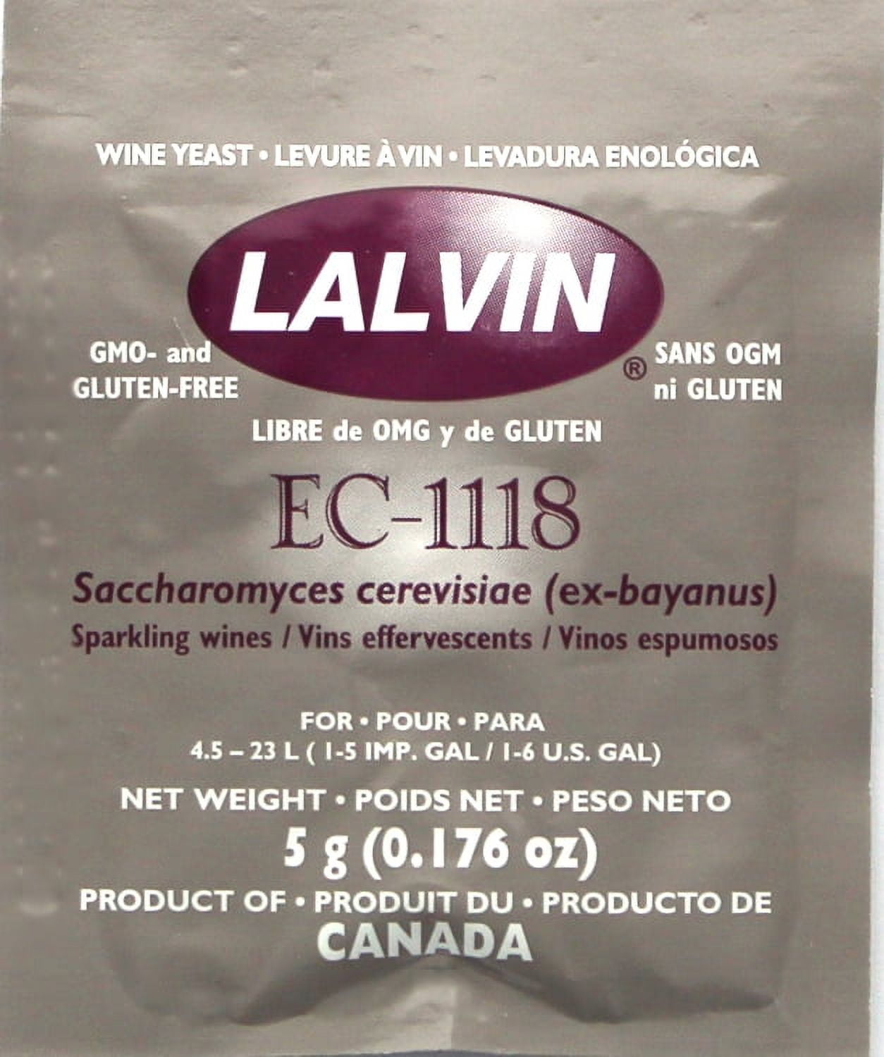 EC-1118 Saccharomyces bayanus 5 (5 g. Pouchs) Lalvin - Walmart.com