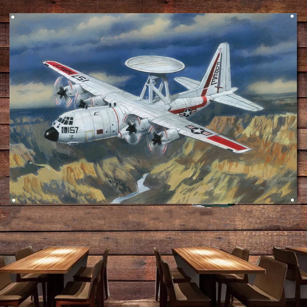 EC-130V AWACS US Fighter Jet Banner Wall Art - Aviation Military ...