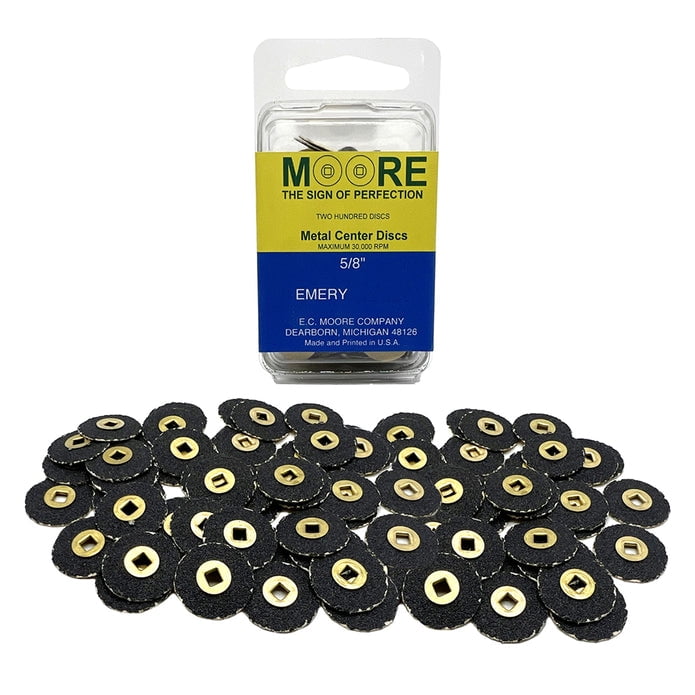 EC Moore BC-58-ECBB Paper Discs Brass Center 5/8" Emery Coarse 200/Pk ...