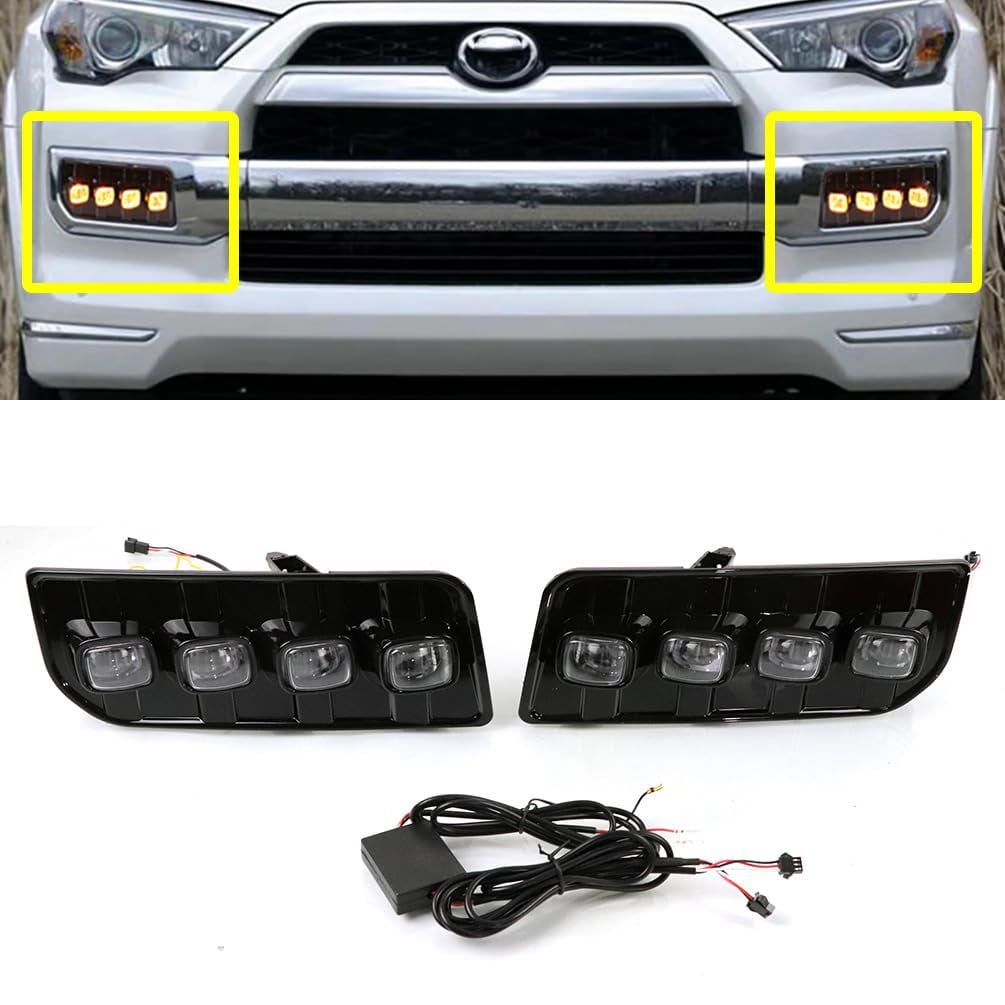 ECAHAYAKU Car LED DRL Fog Lamp Fit For Toyota 4Runner Limited 2014-2023 ...