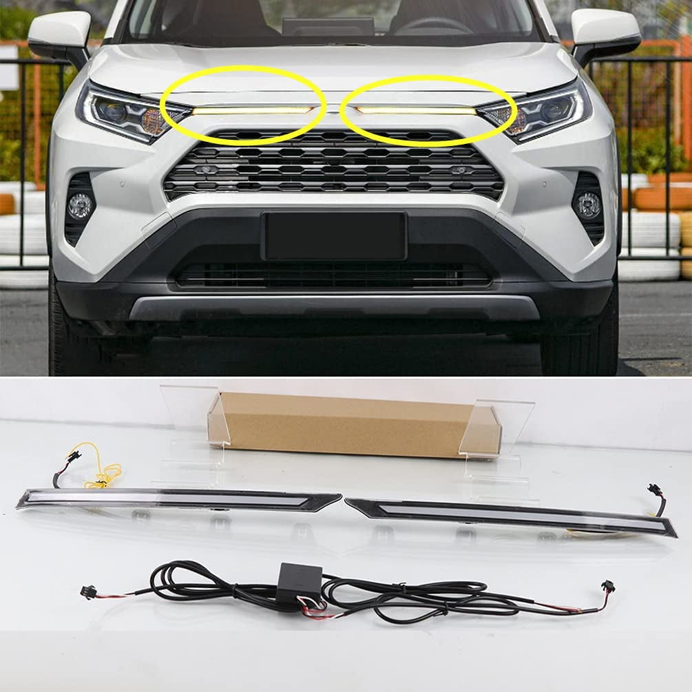 ECAHAYAKU DRL Fog Lamp For 2019-2023 TOYOTA RAV4 Grille Turn Signal ...