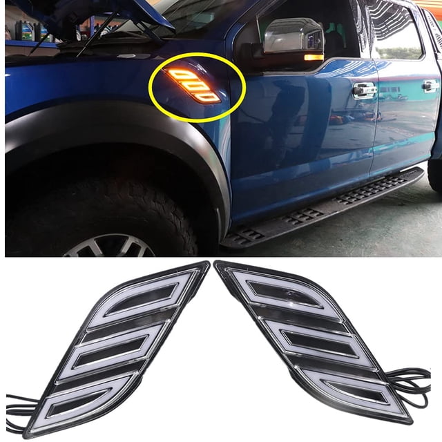 ECAHAYAKU Fender Side Marker KEF16 LED Lights For Ford Raptor F150 2015 ...