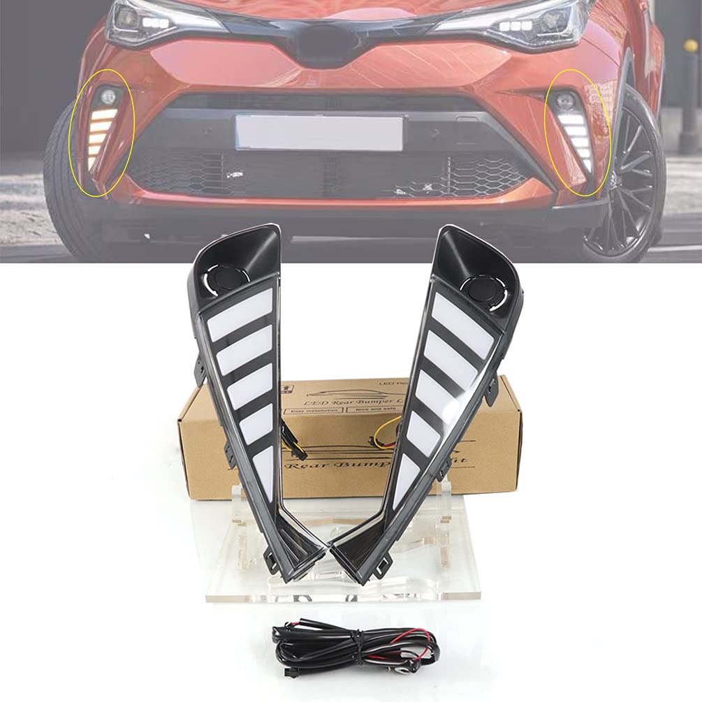 ECAHAYAKU LED DRL For 2020 2021 2022 Toyota C-HR CHR Turn Signal Yellow Car LED Daytime Running ...