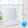 East Coast Bedding Goose Down Pillows, Soft Density 600 Fill Power ...