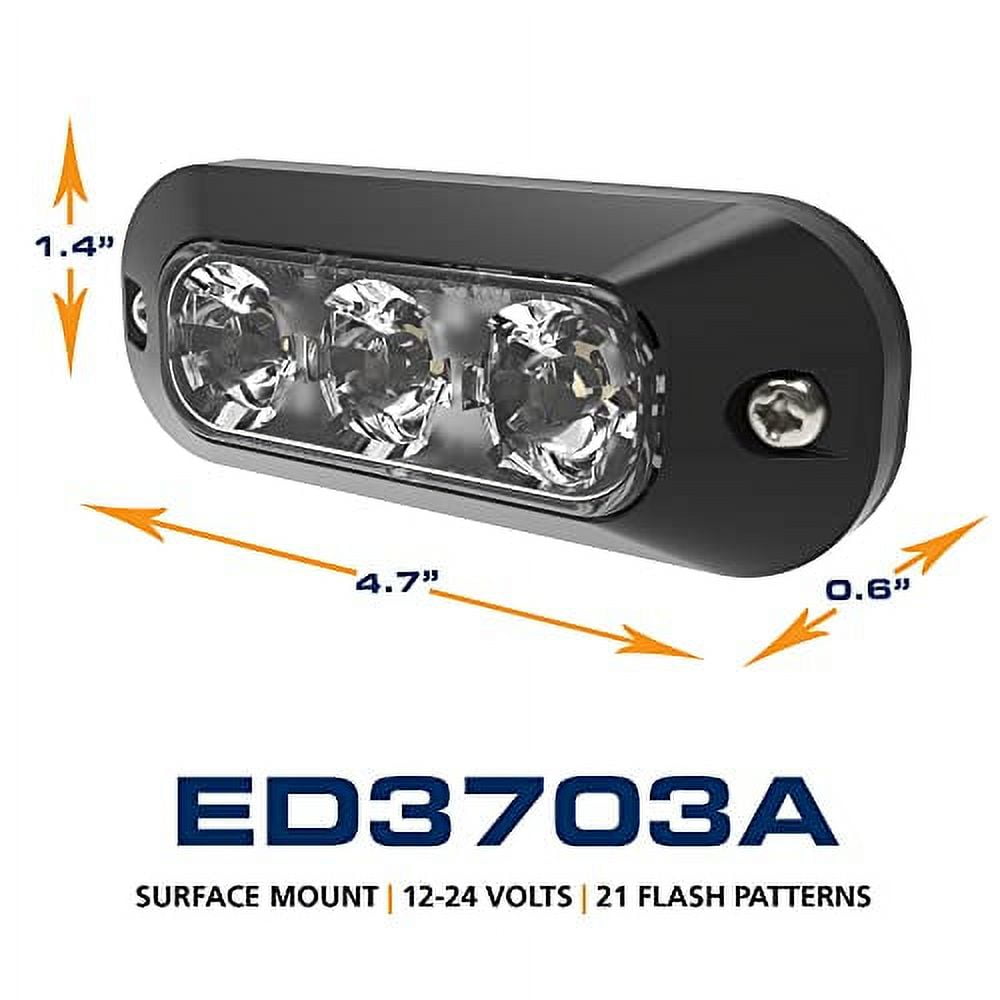 ECCO LED High-Intensity 3 LED Directional Amber Surface Mount 0.4 amps ...