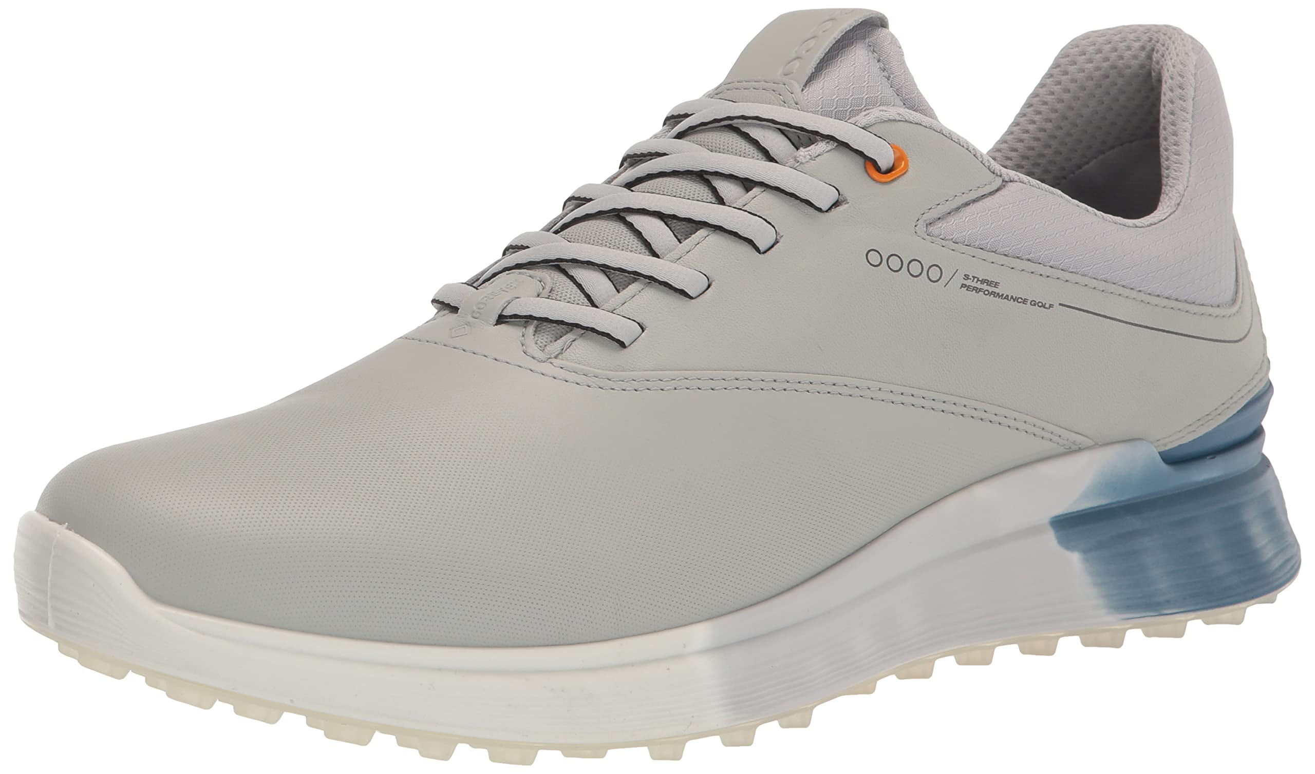 ECCO Men's S-Three Gore-Tex Waterproof Golf Shoes (CONCRETE/RETRO BLUE ...