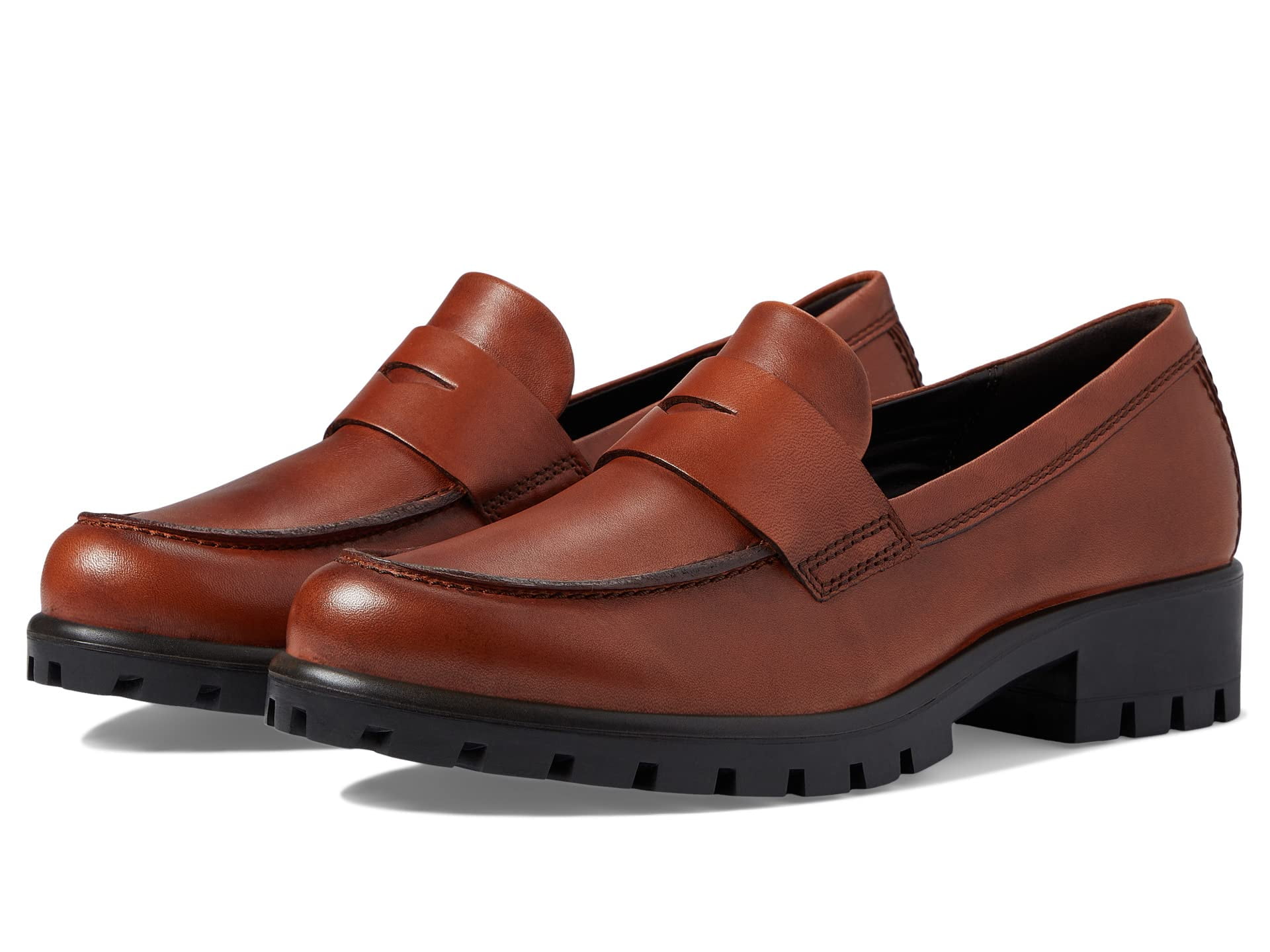 ECCO Modtray Penny Loafer (Womens, Cognac, EU 39 (US Women's 8-8.5 ...