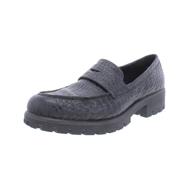 ECCO Womens Modtray Embossed Moc Toe Penny Loafers - Walmart.com