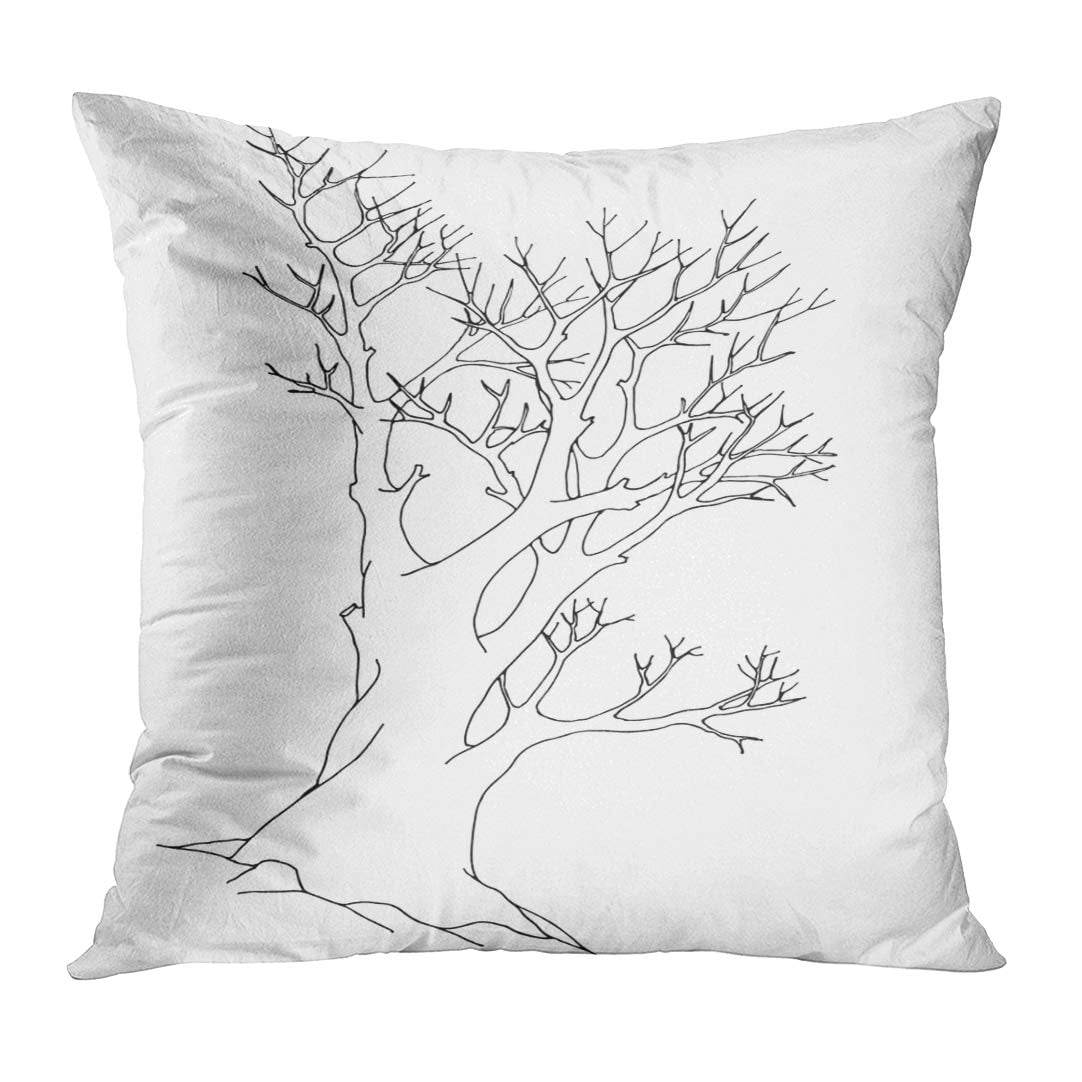 ECCOT Abstract Big Old Tree Detailed Twigs Without Leaves Contour Black ...